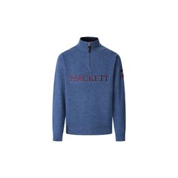 Hackett London Pullover 'Heritage NO.2 ' Herren Gr&ouml;&szlig;e XL blaumeliert / dunkelrot