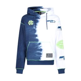 Recovered Kapuzenpullover 'NFL Seahawks Ink Dye Effect On' Damen Gr&ouml;&szlig;e XXXL blau