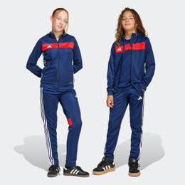 Trainingsanzug adidas Performance "TIRO 25 ESSENTIALS KIDS", Damen, Gr. 176, blau (team navy blau, rot), Obermaterial: 100% Polyester, Sportanz&uuml;ge Trainingsanzug