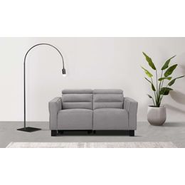 2-Sitzer Home Affaire "Carpari, 162 cm, mit manueller od. elektrischer Relaxfunktion", grau (hellgrau), B:162cm H:97cm T:100cm, Sofas, 2-Sitzer, (USB A/C), sowie Kopfteilverstellung