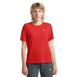 Funktionsshirt Jack Wolfskin "VONNAN S/S T W", Damen, Gr. L (42/44), siren rot, Obermaterial: 100% Polyester, Shirts Funktionsshirt