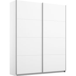 Schwebet&uuml;renschrank OTTO HOME "Kleiderschrank Schrank Garderobe Schlafzimmerschrank THANOS", wei&szlig; (alpinwei&szlig;), B:136cm H:229cm T:62cm, Holzwerkstoff, Schr&auml;nke, Schwebet&uuml;renschrank, Optional mit Spiegel, Metall-Griffleisten alufarben MADE IN GERMANY