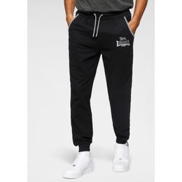 Jogginghose Lonsdale "TWO TONES", Herren, Gr. L, N-Gr, schwarz, angeraute Sweatware, Obermaterial: 60% Baumwolle, 40% Polyester, unifarben, Hosen Jogginghose, Topseller