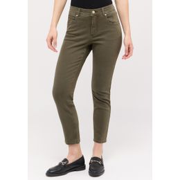 Slim-fit-Jeans Angels "ORNELLA", Damen, Gr. 44, L&auml;nge 26, gr&uuml;n (khaki used), Denim/Jeans, Obermaterial: 93% Baumwolle, 5% Polyester, 2% Elasthan, slim fit 7/8-L&auml;nge, Jeans Slim-fit-Jeans