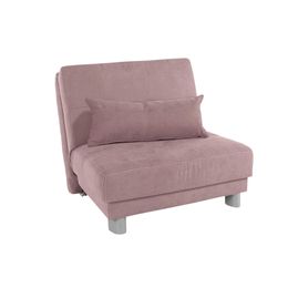 Schlafsofa Home Affaire "Gina", rosa (flamingo), B:80cm H:86cm T:195cm, Sofas, Schlafsofa, mit einem Handgriff vom Sofa zum Bett