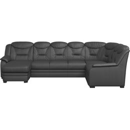Wohnlandschaft COTTA "Marcus U-Form", grau (fango), B:330cm H:99cm T:211cm, 64% Polyurethan, 25% Polyester, 11% Baumwolle, Sofas, Wohnlandschaft, wahlweise mit Bettfunktion & Stauraum