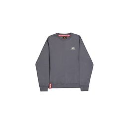 Sweater Alpha Industries "Basic Sweatshirt SL", Herren, Gr. S, grau (grauschwarz), Obermaterial: 80% Baumwolle, 20% Polyester, regular fit, Sweatshirts Sweater