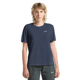 Funktionsshirt Jack Wolfskin "VONNAN S/S T W", Damen, Gr. S (36), midnight sky, Obermaterial: 100% Polyester, Shirts Funktionsshirt