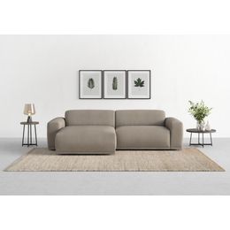 Ecksofa Trendmanufaktur "Braga, mit hochwertigem Kaltschaum, L-Form, in Cord erh&auml;ltlich", braun (schlamm), B:255cm H:72cm T:160cm, 100% Polyester, Sofas, Ecksofa, modernes Sofa, Couch mit hohem Sitzkomfort, 255/72/160 cm (B/H/T)