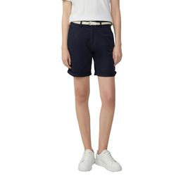 Chinoshorts s.Oliver, Damen, Gr. 36, N-Gr, blau (navy), Obermaterial: 98% Baumwolle, 2% Elasthan, unifarben, regular fit kniefrei, Hosen Chinoshorts, Sommerhose mit geflochtenem G&uuml;rtel