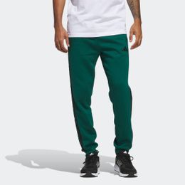 Sporthose adidas Sportswear "ESSENTIALS 3-STREIFEN", Herren, Gr. L, N-Gr, gr&uuml;n (collegiate gr&uuml;n, schwarz, normal, gr.), Obermaterial: 55% Baumwolle, 36% Polyester, 9% Viskose, Hosen Sporthose