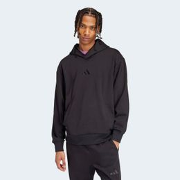 Kapuzensweatshirt adidas Sportswear "M A SZN FL HD", Herren, Gr. S, schwarz, Obermaterial: 70% Baumwolle, 30% Polyester, Sweatshirts Kapuzensweatshirt, weiches Fleecematerial