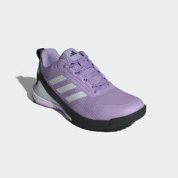 Hallenschuh adidas Performance "NOVAFLIGHT 2 INDOOR", Damen, Gr. 40,5, schwarz (powder plum, zero metallic, core schwarz), Synthetik, Textil, Schuhe Hallenschuh, Volleyballschuh