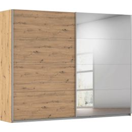 Schwebet&uuml;renschrank OTTO HOME "Kleiderschrank Schrank Garderobe Schlafzimmerschrank THANOS", eiche artisan mit spiegel, B:271cm H:210cm T:62cm, Holzwerkstoff, Schr&auml;nke, Schwebet&uuml;renschrank, Optional mit Spiegel, Metall-Griffleisten alufarben MADE IN GERMANY