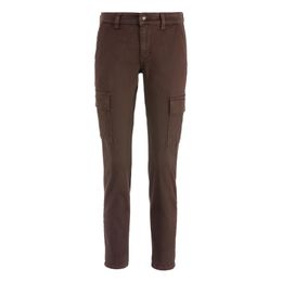Cargohose MAC "RICH", Damen, Gr. 46, N-Gr, braun (truffle braun ppt), Obermaterial: 97% Baumwolle, 3% Elasthan, kn&ouml;chelfrei, Hosen Cargohose