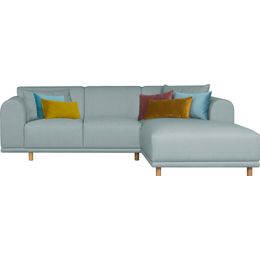 Ecksofa OTTO HOME "Maroon L-Form", blau (petrol), B:285cm H:82cm T:191cm, Struktur (100% Polyester);Struktur grob ( 100% POLYPROPYLEN;Struktur fein ( 100% Polyester), Sofas, Ecksofa, in skandinavischem Design, mit losen Kissen