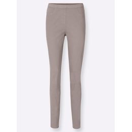 Jeansjeggings Classic Basics, Damen, Gr. 50, Normalgr&ouml;&szlig;en, grau (taupe), 98% Baumwolle, 2% Elasthan, unifarben, lang, Jeans Jeansjeggings