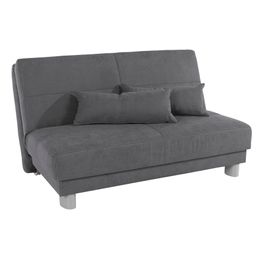 Schlafsofa Home Affaire "Gina", grau (ash), B:140cm H:86cm T:195cm, Sofas, Schlafsofa, mit einem Handgriff vom Sofa zum Bett