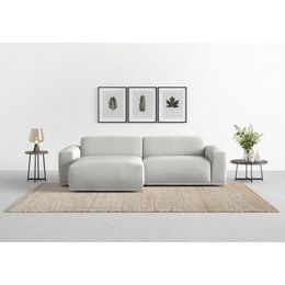 Ecksofa Trendmanufaktur "Braga, mit hochwertigem Kaltschaum, L-Form, in Cord erh&auml;ltlich", silber (silber lining), B:255cm H:72cm T:160cm, 100% Polyester, Sofas, Ecksofa, modernes Sofa, Couch mit hohem Sitzkomfort, 255/72/160 cm (B/H/T)
