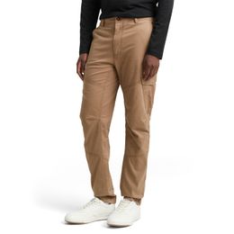 Cargohose Tom Tailor Denim, Herren, Gr. M, N-Gr, beige (caribou beige), Web, Obermaterial: 98% Baumwolle, 2% Elasthan, unifarben, regular fit kn&ouml;chellang, Hosen Cargohose, mit Taschen