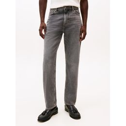 Straight-Jeans Tommy Hilfiger, Herren, Gr. 40, L&auml;nge 34, grau (arcade grau), Denim/Jeans, Obermaterial: 100% Baumwolle, straight fit kn&ouml;chellang, Jeans Straight-Jeans, in blauer Waschung