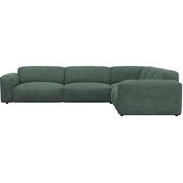 Ecksofa FLEXLUX "Lucera, super bequem durch hochwertigen Sitzaufbau mit Kaltschaum", gr&uuml;n (dusty gr&uuml;n), B:319cm H:73cm T:285cm, 85% Polyester/15%Polyamide, Sofas, Ecksofa, modern & anschmiegsam, L-Form, Designsofa