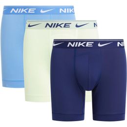 Boxer NIKE UNDERWEAR "BOXER BRIEF 3PK", Herren, Gr. L (50), 3 Stk., blau beyond, barely volt, blau void, Jersey, Obermaterial: 83% Polyamid, 9% Lyocell, 8% Elasthan, unifarben, k&ouml;rpernah, Unterhosen Boxer, mit Markenlabel