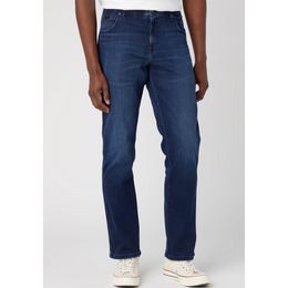 Gerade Jeans Wrangler "Texas", Herren, Gr. 38, L&auml;nge 32, blau (arm strong), Denim/Jeans, Obermaterial: 91% Baumwolle, 7% Elastomultiester, 2% Elasthan, Basic, regular fit lang, Jeans Gerade Jeans
