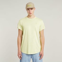 G-Star Raw Kurzarmshirt G-STAR "Lash", Herren, Gr. M, bright chartreuse gd, Jersey, Obermaterial: 100% Baumwolle, unifarben, normal h&uuml;ftbedeckend, Rundhals, Umschlagsaum, Shirts Kurzarmshirt, Rundhals, Logoapplikation