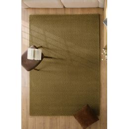 Teppich Wecon Home "Castello THREE", blass gr&uuml;n, B:200cm H:7mm L:300cm, Schurwolle, Teppiche, Teppich, Schurwolle, Kurzflor mit Hoch-Tief-Effekt, Wohnzimmer, Punktmuster