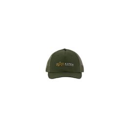 Trucker Cap Alpha Industries "Alpha Label Trucker Cap", Damen, Gr. onesize, gr&uuml;n (schwarz olive), Baumwolle, Caps Trucker Cap