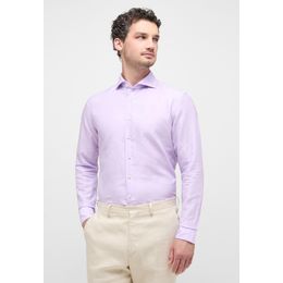 Langarmhemd Eterna "SLIM FIT", Damen, Gr. 38, Normalgr&ouml;&szlig;en, lavender, Twill, 59% Baumwolle, 41% Leinen, schmal, Manschette, Hemden Langarmhemd, EASY IRON (b&uuml;gelleicht)