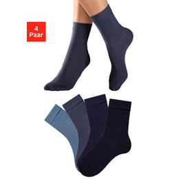H.I.S. Socken H.I.S, M&auml;dchen, Gr. 39-42, blau (jeans, blau), Obermaterial: 78% Baumwolle, 20% Polyamid, 2% Elasthan, unifarben, elastisch, Socken Socken, in unterschiedlichen Farbzusammenstellungen, Topseller