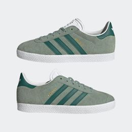 Sneaker adidas originals "GAZELLE", M&auml;dchen, Gr. 35,5, silber (silber gr&uuml;n, collegiate gr&uuml;n, cloud wei&szlig;), Leder, Synthetik, Schuhe Sneaker, f&uuml;r Kinder und Jugendliche