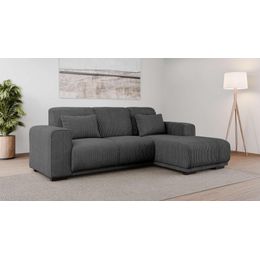 Ecksofa Home Affaire "BORNHOLM L-Form, B: 234 cm - OTTO. Verl&auml;ssliche Qualit&auml;t.", grau (anthrazit), B:234cm H:85cm T:162cm, 100% Polyester, Sofas, Ecksofa, Recamiere links oder rechts bestellbar, Wellenfederung, inkl. 2 Kissen
