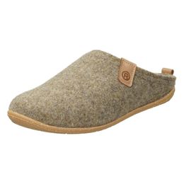 Pantoffel Rohde "Rivoli", Damen, Gr. 36, beige (beige, meliert), Filz, Schuhe Pantoffel, Hausschuh, Clog, Homeslipper mit herausnehmbarer Innensohle