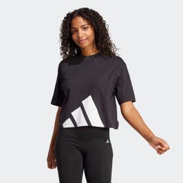 T-Shirt adidas Sportswear "ESSENTIALS BIG LOGO BOYFRIEND", Damen, Gr. XS, schwarz-wei&szlig; (schwarz, wei&szlig;), Obermaterial: 100% Baumwolle, normal, Rundhals, Shirts T-Shirt