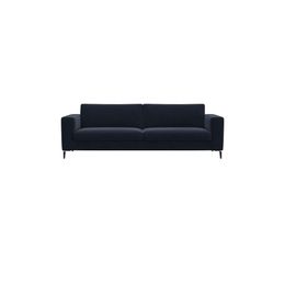 3-Sitzer FLEXLUX "Fiore, super Sitzkomfort durch Kaltschaum im Sitz", blau (royal blau), B:229cm H:85cm T:92cm, 100% Polyester, Sofas, 3-Sitzer, breite Armlehnen, F&uuml;&szlig;e Alu+schwarz