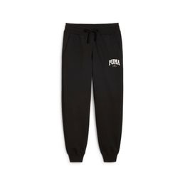 Jogginghose Puma "SQUAD PANTS FL", Damen, Gr. XS, N-Gr, schwarz (Puma schwarz), Fleece, Obermaterial: 66% Baumwolle, 34% Polyester, bedruckt, comfort fit normal, Hosen Jogginghose, f&uuml;r Freizeit, aus weichem Fleecematerial, mit Eingrifftaschen