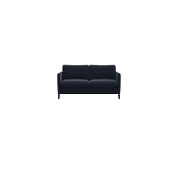 2-Sitzer FLEXLUX "Fiore, super Sitzkomfort durch Kaltschaum im Sitz", blau (royal blau), B:149cm H:85cm T:92cm, 100% Polyester, Sofas, 2-Sitzer, schmale Armlehnen, F&uuml;&szlig;e Alu+schwarz