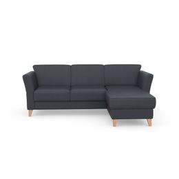 Sit & More Ecksofa SIT & MORE "Visby L-Form", grau (dunkelgrau), B:248cm H:87cm T:162cm, Sofas, Ecksofa, Wahlweise mit Bettfunktion und Bettkasten, frei im Raum stellbar