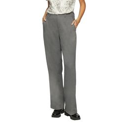Palazzohose s.Oliver, Damen, Gr. 34, N-Gr, grau (anthrazit), Obermaterial: 65% Polyester, 33% Viskose, 2% Elasthan, unifarben, loose fit kn&ouml;chellang, Hosen Palazzohose, mit B&uuml;gelfalte