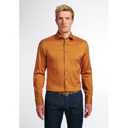 Langarmhemd Eterna "SLIM FIT", Damen, Gr. 40, Normalgr&ouml;&szlig;en, orange, Twill, 4% Elasthan, 26% Polyamid, 70% Lyocell, schmal, Manschette, Hemden Langarmhemd, EASY IRON (b&uuml;gelleicht)