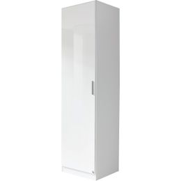 Dreht&uuml;renschrank Rauch "Kleiderschrank Schrank Garderobe Schlafzimmerschrank CELLE", alpinwei&szlig;, hochglanz wei&szlig;, griffe alu, B:47cm H:197cm T:54cm, Holzwerkstoff, Schr&auml;nke, Dreht&uuml;renschrank, in 4 Breiten und 2 H&ouml;hen, optional mit Schubk&auml;sten MADE IN GERMANY