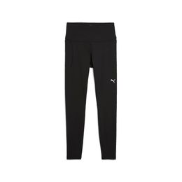 Trainingstights Puma "CLOUDSPUN SOFT HW FL TIGHT", Damen, Gr. XL, N-Gr, schwarz-wei&szlig; (Puma schwarz, Puma wei&szlig;), Interlock, Obermaterial: 77% Polyester, 23% Elasthan, schmal normal, Hosen Trainingstights