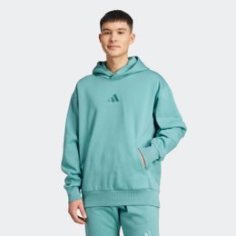 Kapuzensweatshirt adidas Sportswear "M A SZN FL HD", Herren, Gr. S, powder teal, Obermaterial: 70% Baumwolle, 30% Polyester, Sweatshirts Kapuzensweatshirt, weiches Fleecematerial