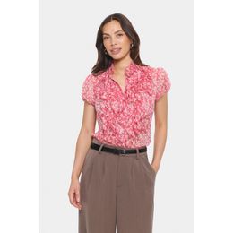 R&uuml;schenbluse Saint Tropez "LiljaSZ Crinkle SS Shirt", Damen, Gr. XS, fruit dove blooming, Web, Obermaterial: 100% Polyester, gebl&uuml;mt, regular fit normal, Blusen R&uuml;schenbluse, Kunstfaser, Regular fit