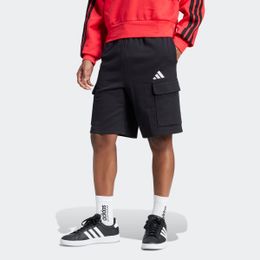 Shorts adidas Sportswear "ESSENTIALS FEEL COZY FRENCH TERRY", Herren, Gr. XL, N-Gr, schwarz-wei&szlig; (schwarz, wei&szlig;, normal, gr.), Obermaterial: 70% Baumwolle, 30% Polyester, Hosen Shorts