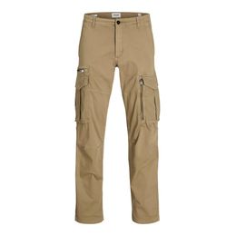 Jack & Jones Cargohose JACK & JONES "JPSTKANE CRUISE CARGO NOOS", Herren, Gr. 29, L&auml;nge 30, braun (e.wood), Web, Obermaterial: 98% Baumwolle, 2% Elasthan, unifarben, relaxed fit kn&ouml;chellang, Hosen Cargohose