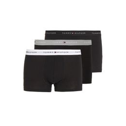 Trunk "TRUNK 3 PACK", Herren, Gr. S (48), 3 Stk., grau (grau, heather, schwarz, wei&szlig;), Jersey, Obermaterial: 95% Baumwolle, 5% Elasthan, Tommy Hilfiger Underwear, kontrastfarbene Details, unifarben, k&ouml;rpernah, Unterhosen Trunk, mit kontrastfarbenem Logobund